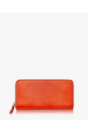 Gigi New York Large Zip Around Wallet - Orange