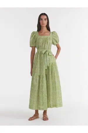 Saloni Yashi Dress In Stem Lemon