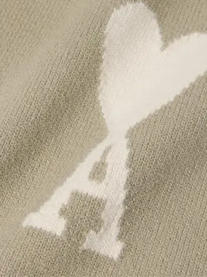 AMI Paris Logo-intarsia Virgin Wool Sweater