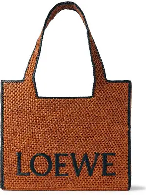 Loewe Paula’s Ibiza Logo-embroidered Raffia Tote Bag