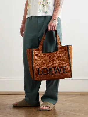 Loewe Paula’s Ibiza Logo-embroidered Raffia Tote Bag