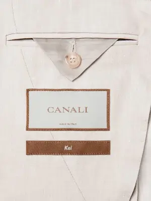 Canali Kei Slim-fit Linen And Wool-blend Suit Jacket