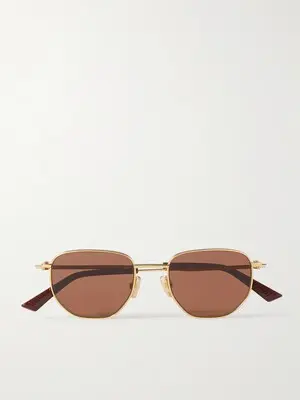 Bottega Veneta Round-frame Sunglasses - Gold