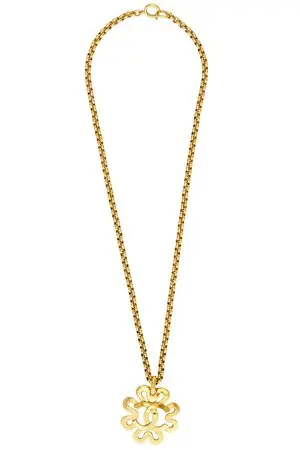 Chanel 1995 Cc Flower Necklace - Gold