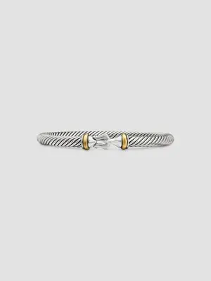 David Yurman Buckle Classic Cable Bracelet In Sterling Silver Silver