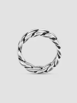 David Yurman Curb Chain Band Ring In Sterling 8mm