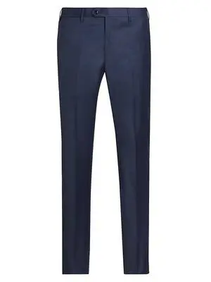 Giorgio Armani Men's Wool Crease-Front Trousers - Beige  Navy