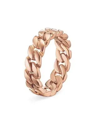 David Yurman Curb Chain Band Ring In 18k Rose 6mm