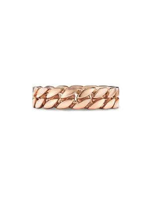David Yurman Curb Chain Band Ring In 18k Rose 6mm