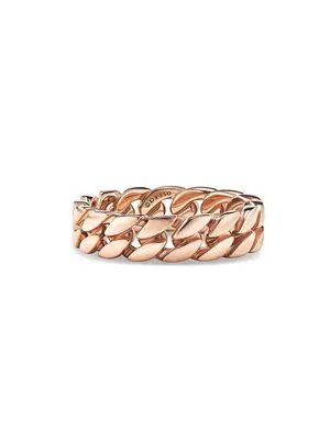 David Yurman Curb Chain Band Ring In 18k Rose 6mm
