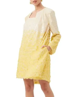 Trina Turk Women's Nori Sequin Ombre Jacket - Sunshine State Whitewash  - Sunshine State Whitewash