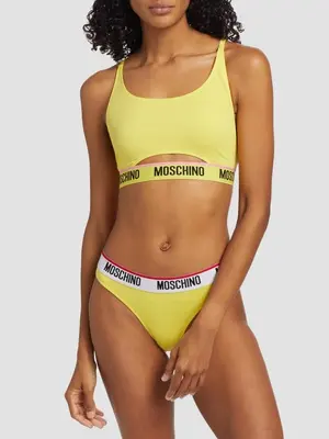 Moschino Donna Logo-detailed Bikini Top