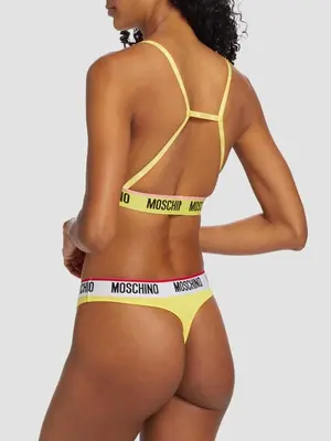 Moschino Donna Logo-detailed Bikini Top
