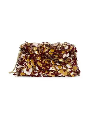 Dries Van Noten Women's Paillettes Leather Shoulder Bag - Mustard - Mustard