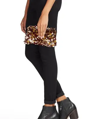 Dries Van Noten Paillettes Leather Shoulder Bag