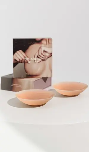 NOOD No-show Reusable Round Nipple Covers 3 Inch In Tan - No. 5