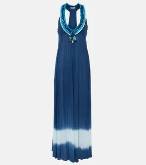 Poupette St Barth Nava Floral Maxi Dress - Blue