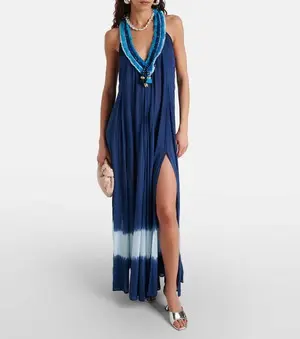 Poupette St Barth Nava Floral Maxi Dress - Blue