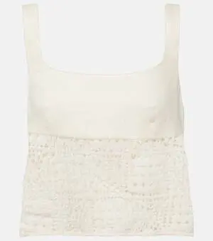 Sir The Label Rayure Cropped Linen Top
