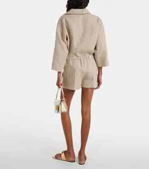 Valentino Garavani Linen Canvas Shorts - Beige