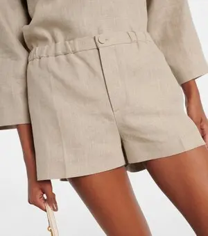 Valentino Garavani Linen Canvas Shorts - Beige