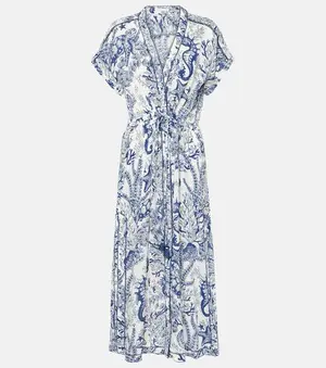 Poupette St Barth Mya Floral Shirt Dress - Blue