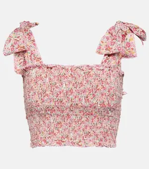 Poupette St Barth Trini Floral Top - Pink