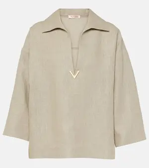 Valentino Garavani Vgold Linen Canvas Top