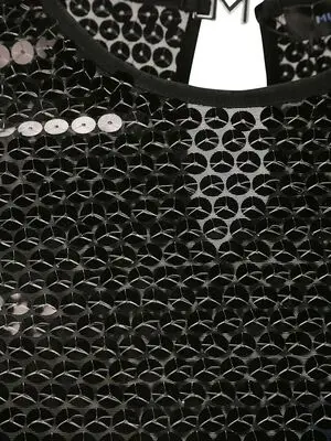 MUGLER Sequinned Blouse - Black