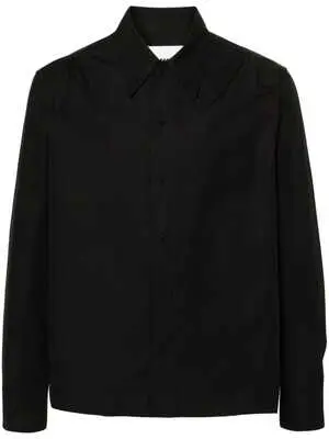 JIL SANDER Pointed-collar Cotton Shirt - Black