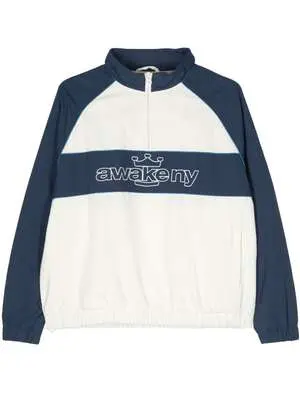 AWAKE NY Logo-print Zipped Sweatshirt - White