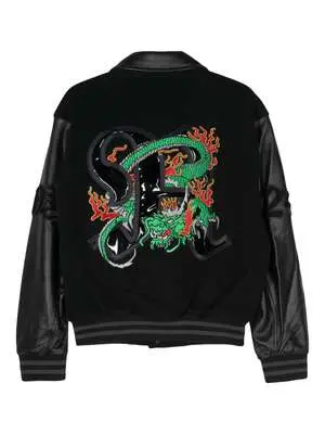 AWAKE NY Dragon-embroidery Bomber Jacket - Black