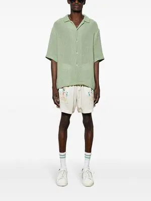 Amiri Spread-collar Mesh Shirt