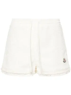 Moncler Logo-patch Tweed Shorts - White