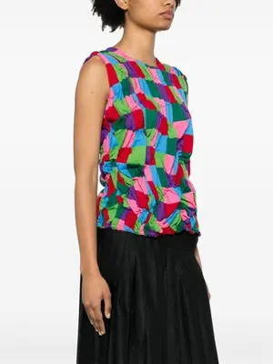Comme Des Garçons Ruched Knitted Top - Green