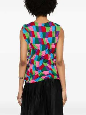 Comme Des Garçons Ruched Knitted Top - Green