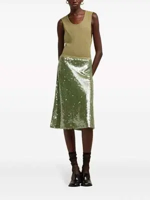 Ami Sequin-embellished Midi Skirt