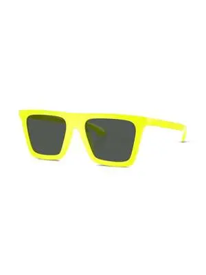 Versace Greca-detail Square-frame Sunglasses - Yellow