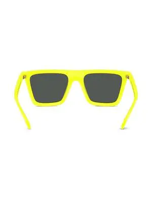 Versace Greca-detail Square-frame Sunglasses - Yellow