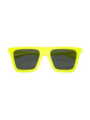 Versace Greca-detail Square-frame Sunglasses - Yellow