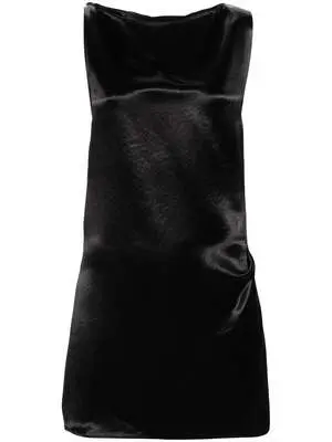 JEAN PAUL GAULTIER Satin Mini Dress With Corset Lacing - Black
