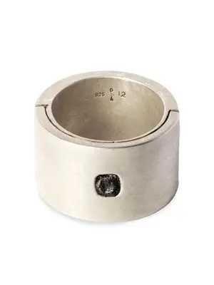 PARTS OF FOUR Sistema Sterling Black Diamond Ring - Silver