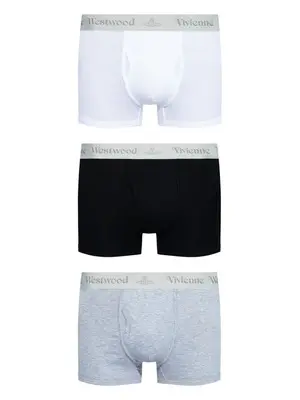 VIVIENNE WESTWOOD Logo-waistband Organic-cotton Blend Boxers - Black