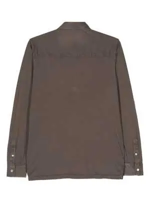 Fedeli Long-sleeve Cotton Shirt - Brown