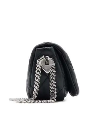 Burberry Shield Lock Leather Shoulder Bag - Black