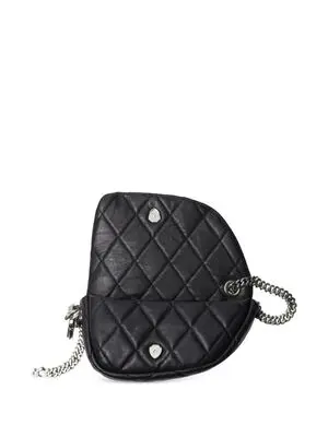 Burberry Shield Lock Leather Shoulder Bag - Black