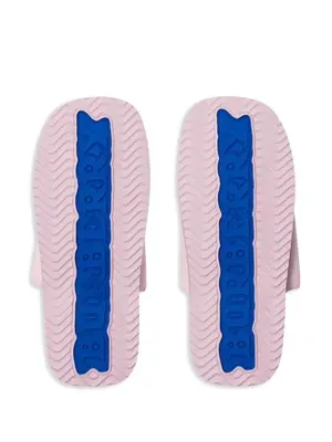 Burberry Debossed Leather Slides - Pink