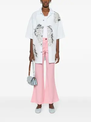 Marni Grain De Poudre Flared Trousers - Pink