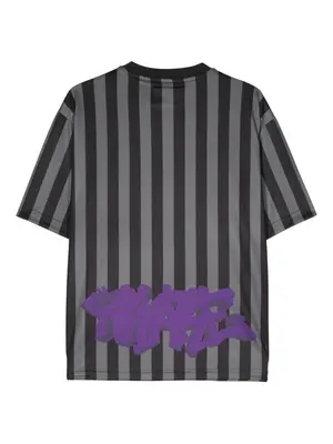 AWAKE NY Logo-embroidered Striped T-shirt - Black