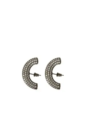 PANCONESI Cubic Zirconia Half-hoop Earrings - Silver